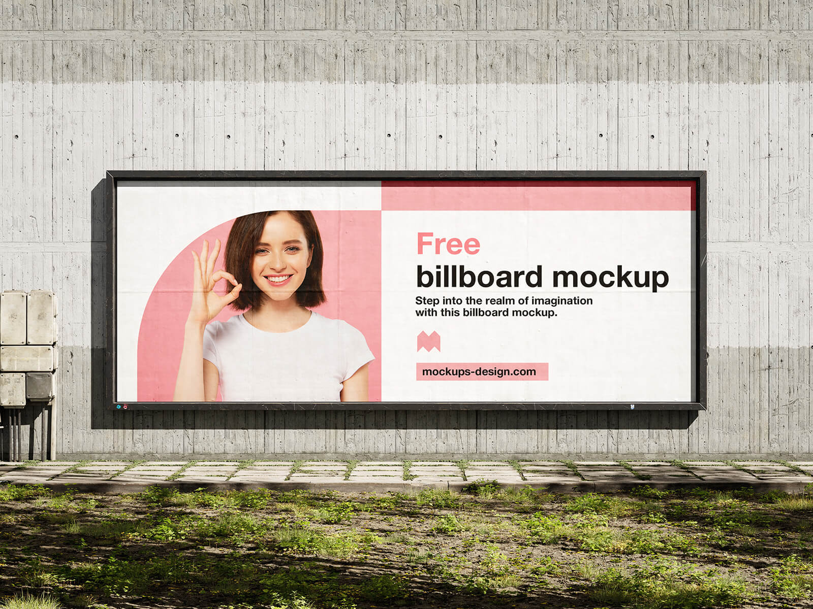 3 Free Concrete Wall Billboard Mockup PSD Files - PsFiles