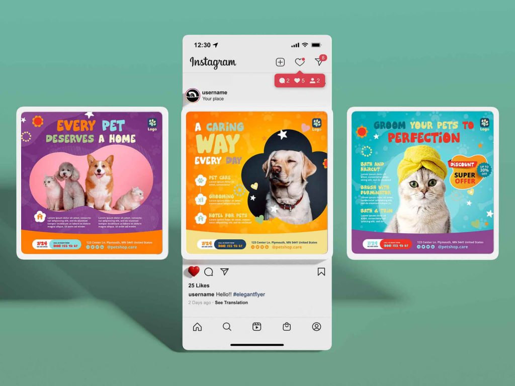 Free 3D style free Instagram Post Mockup PSD set PSD - Free Photoshop ...