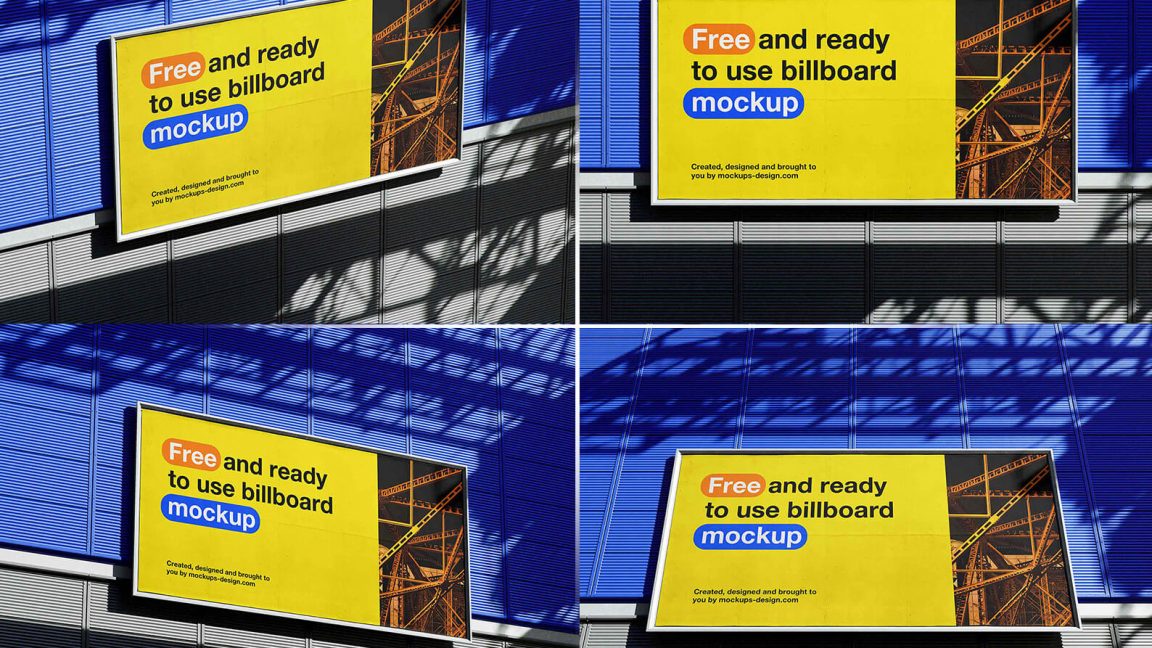 Free Wall Frame Fixed Billboard Mockup PSD - PsFiles