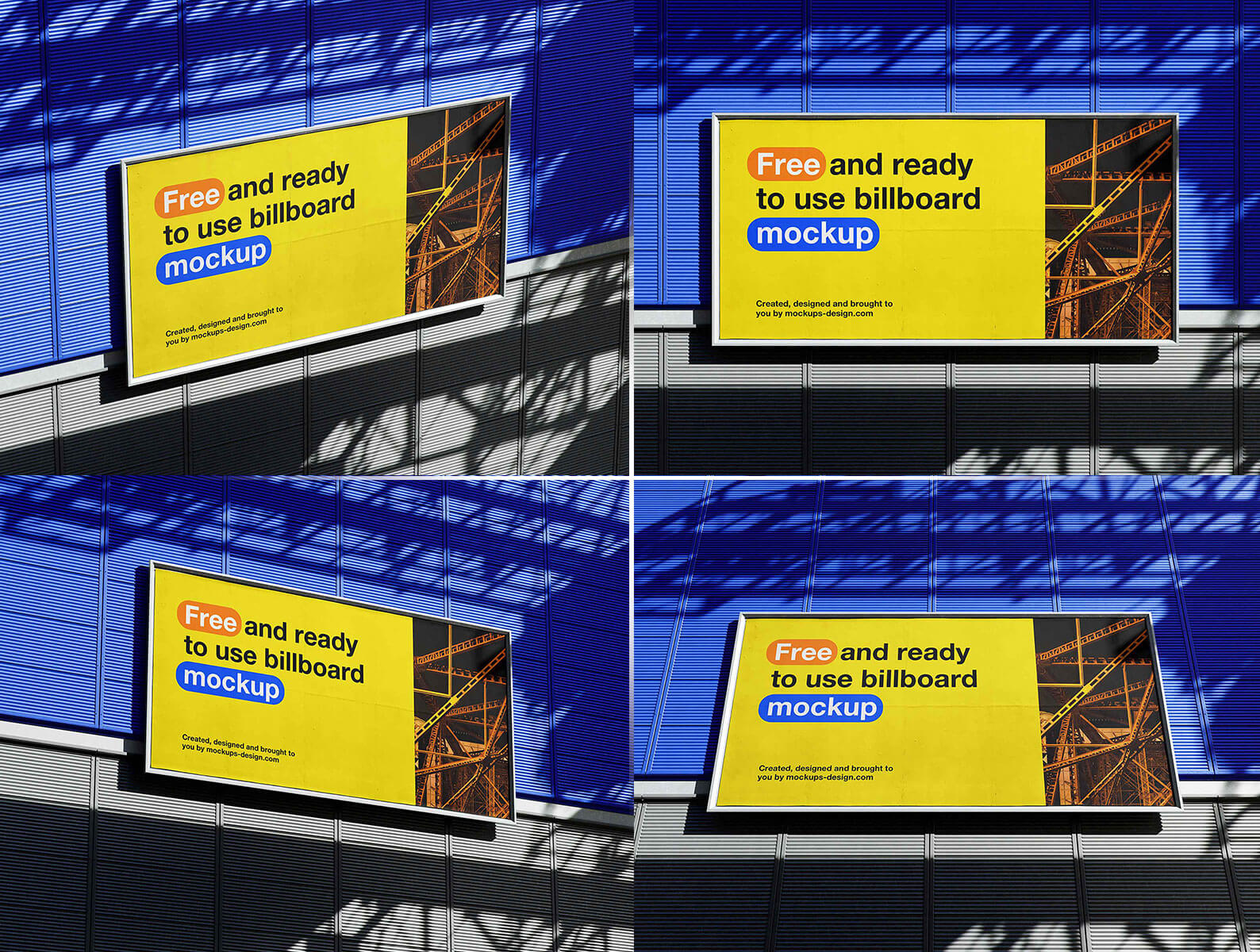 Free Customizable Industrial Billboard Mockup PSD set - PsFiles
