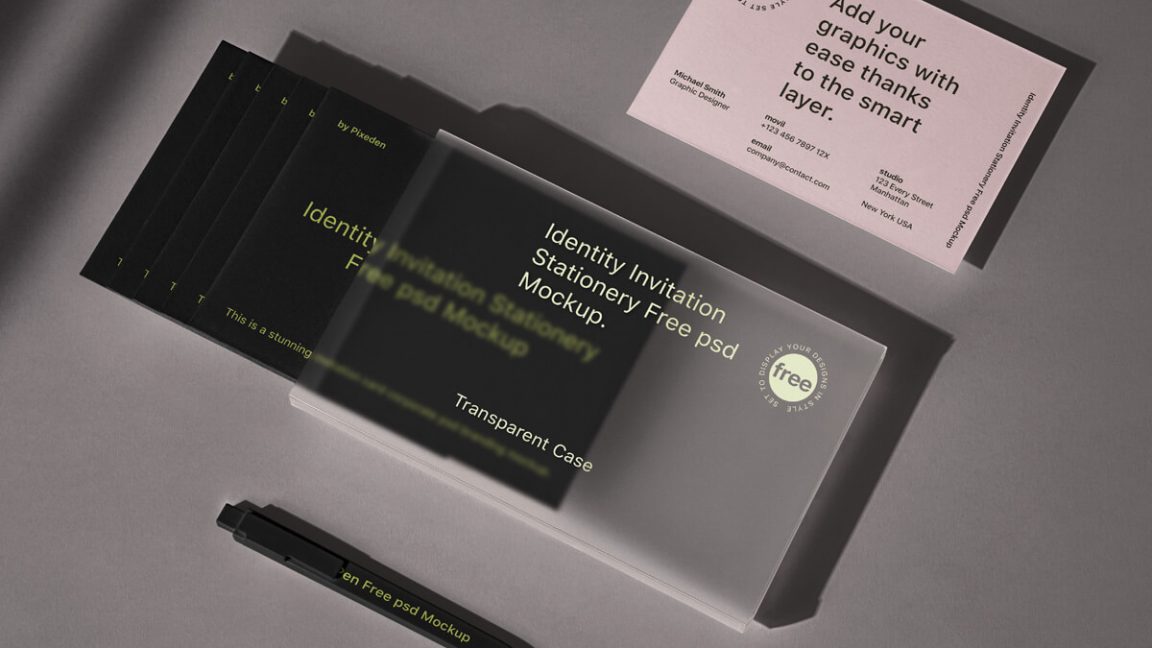 Free Multicolor Plastic Transparent Business Card Mockup Free PSD - PsFiles