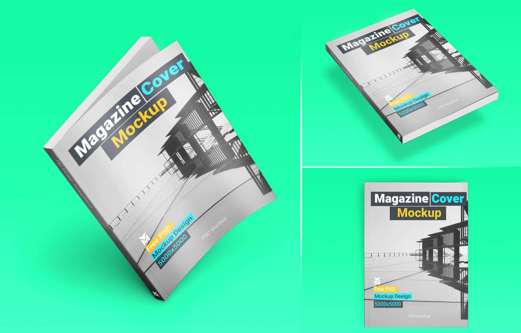 Free Magazine Book Cover Mockup 3 PSD Set - PsFiles