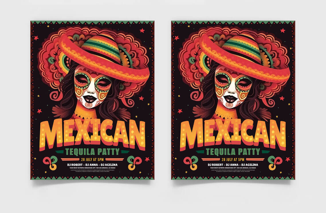 Free Mexican Party Flyer PSD Template - PsFiles