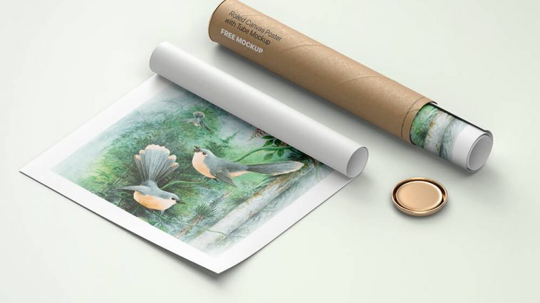 Free Rolled and Flat Poster Mockup PSD - PsFiles
