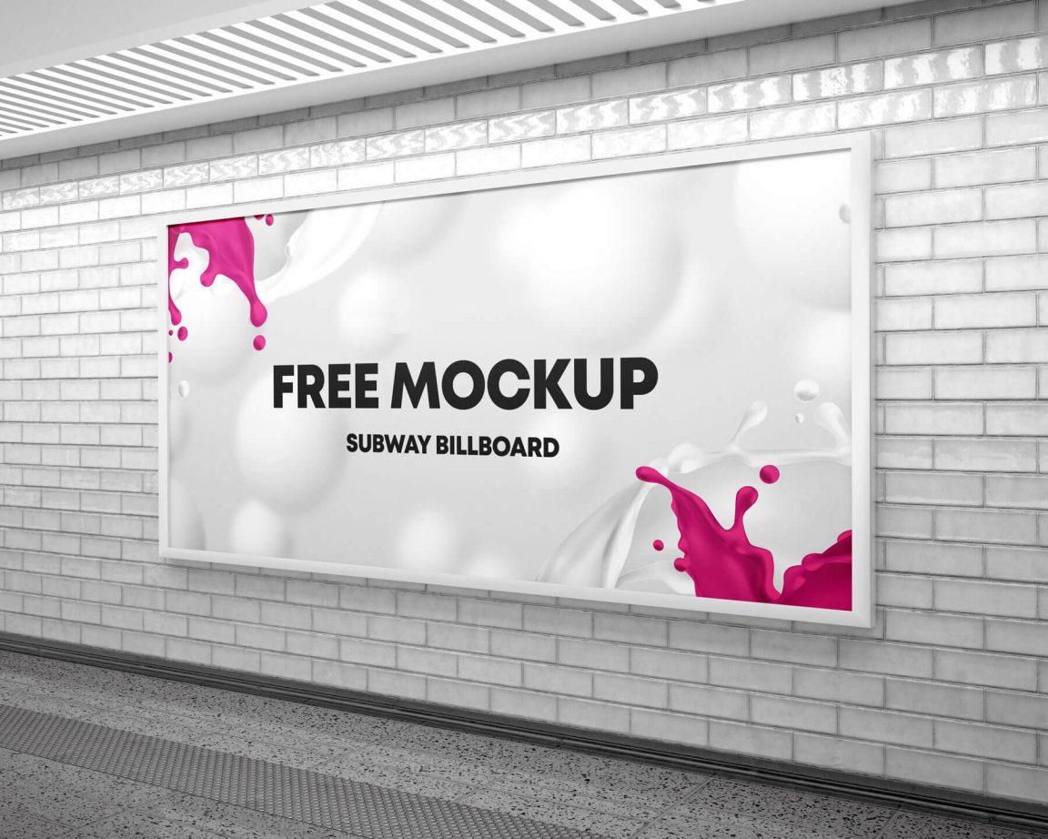 Free Subway Billboard Mockups PSD 2 Set - PsFiles