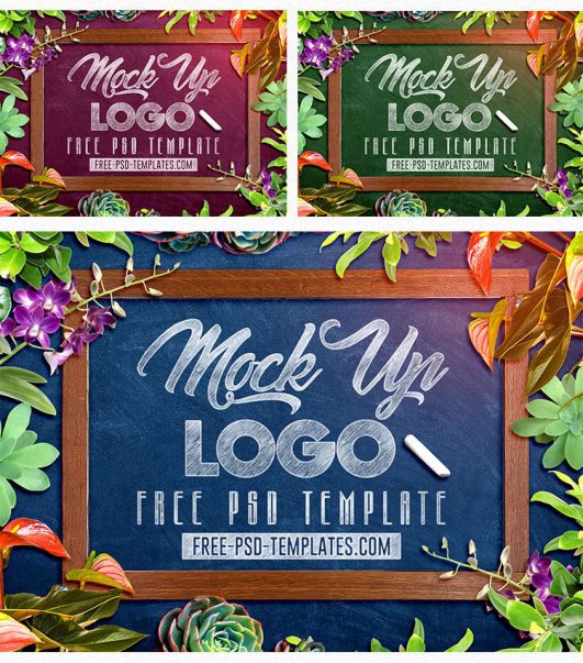 Free Chalkboard Mockup PSD For Logo Design - PsFiles
