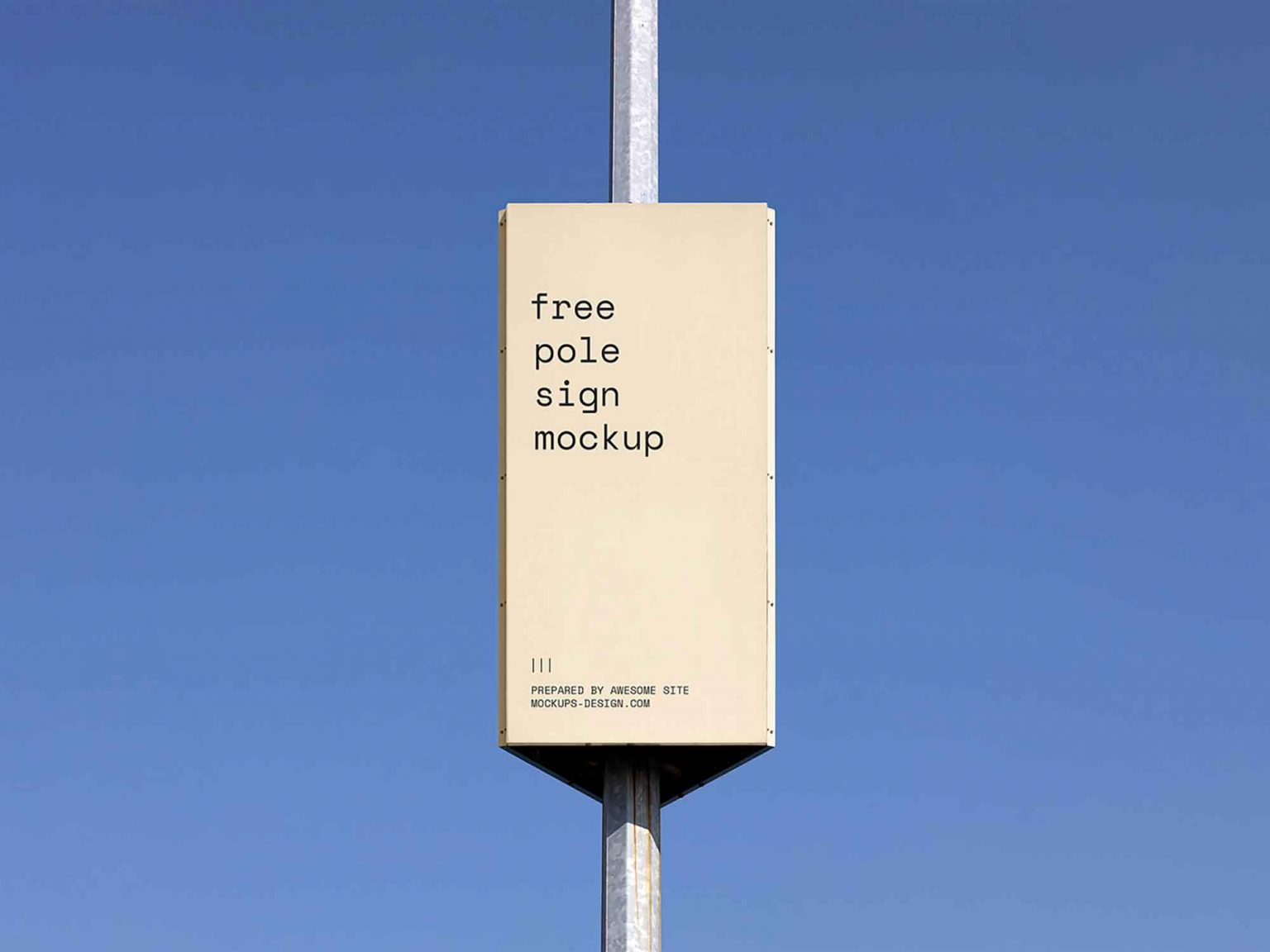 Free Pole Vertical Advertisement Sign Board Mockup PSD - PsFiles