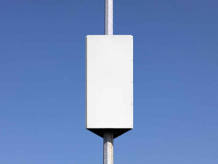 Free Pole Vertical Advertisement Sign Board Mockup PSD - PsFiles