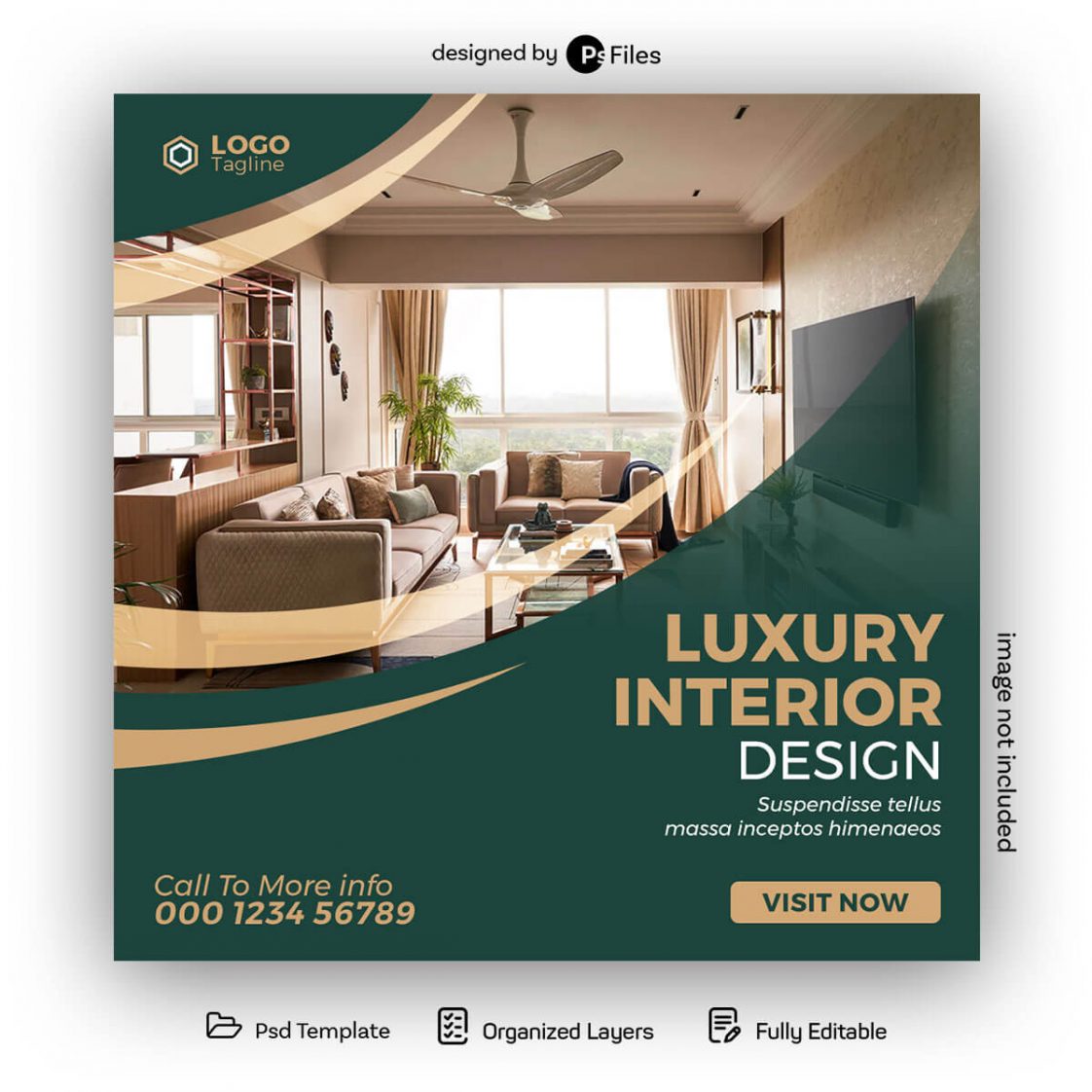 Luxury Interior Design Free Social Post Design PSD Template - PsFiles