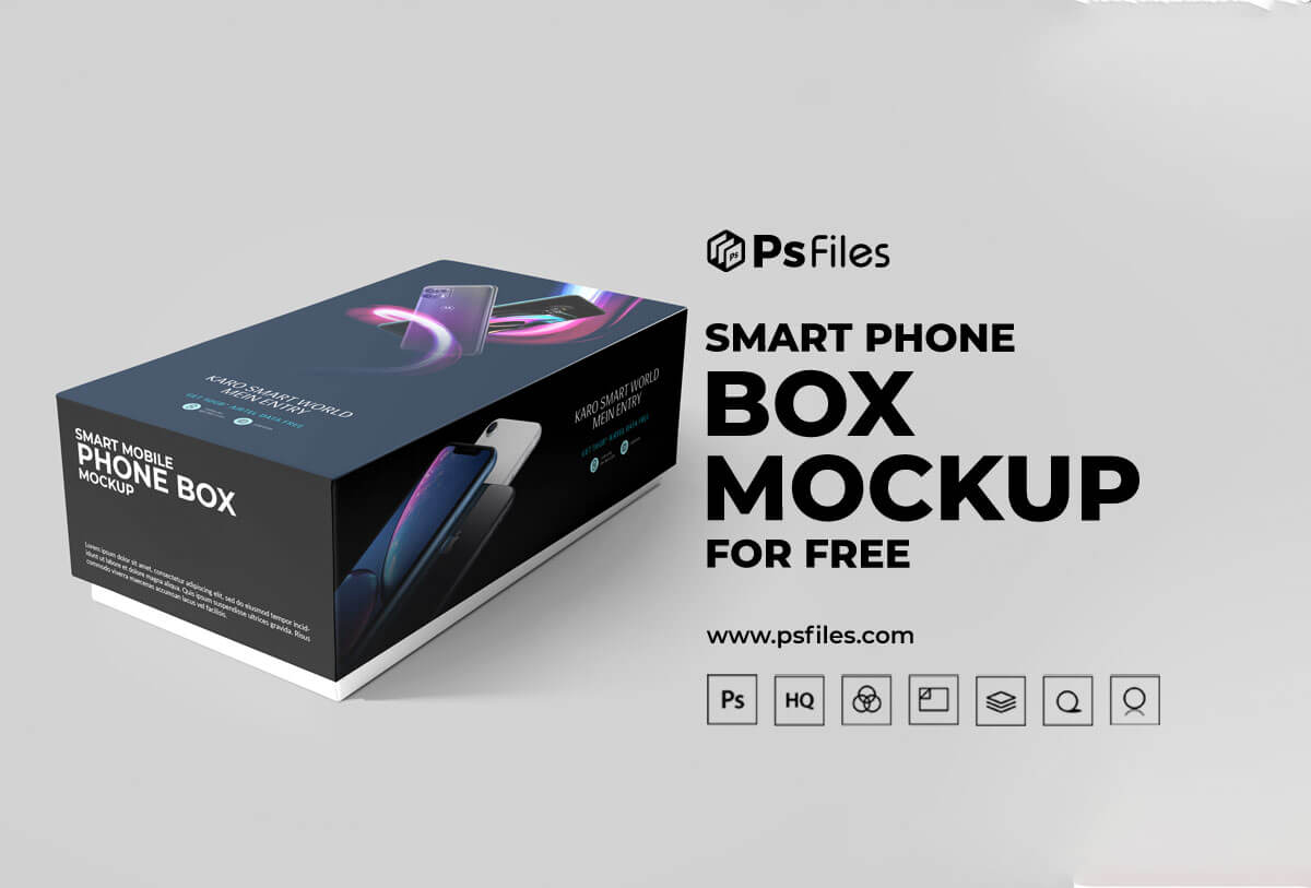 Free SmartPhone Packaging Box Mockup PSD - PsFiles
