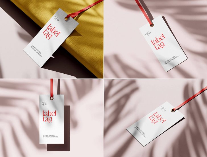 Free Rectangle Label Tags Mockups PSD set - PsFiles