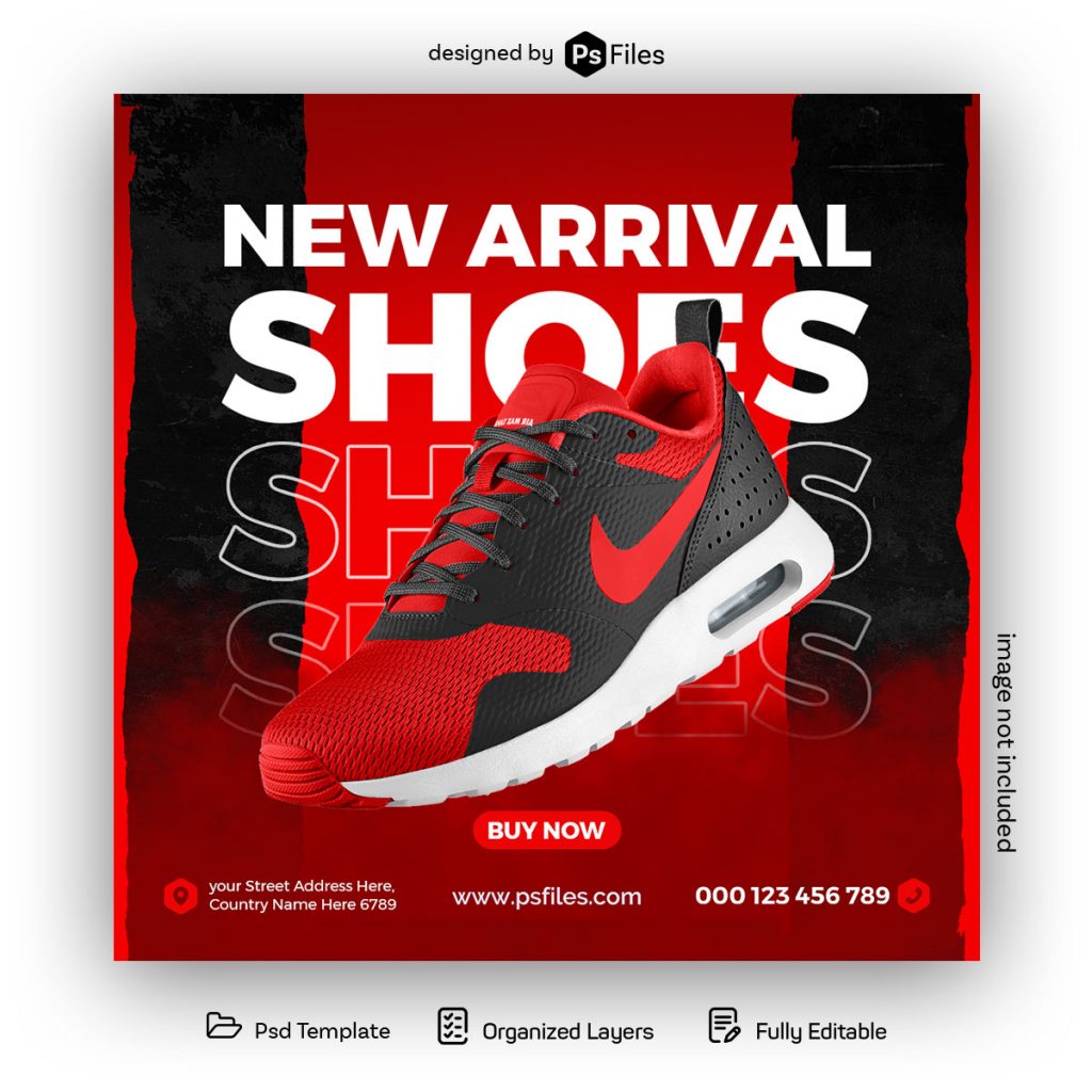 Branded Shoe Free Social Media Post Design PSD Template - PsFiles