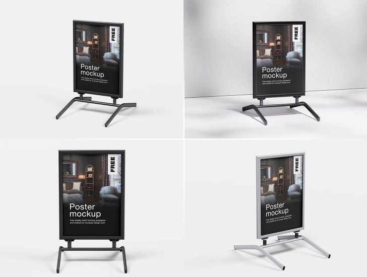 5 Free Ads Signage Stand Mockup PSD Files - PsFiles