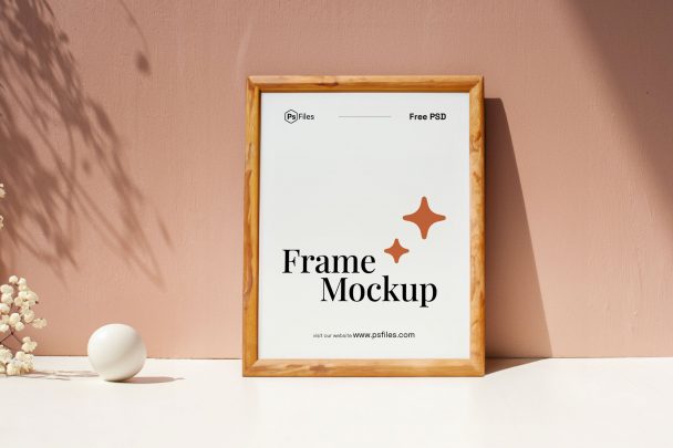 Free Wooden Picture Frame Mockup PSD - PsFiles