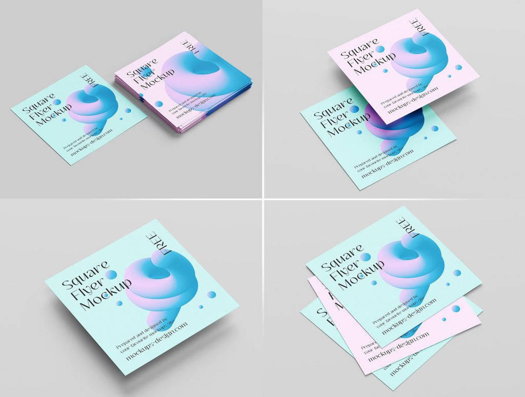 Free Square Flyer, Social Media Post Mockups PSD set - PsFiles