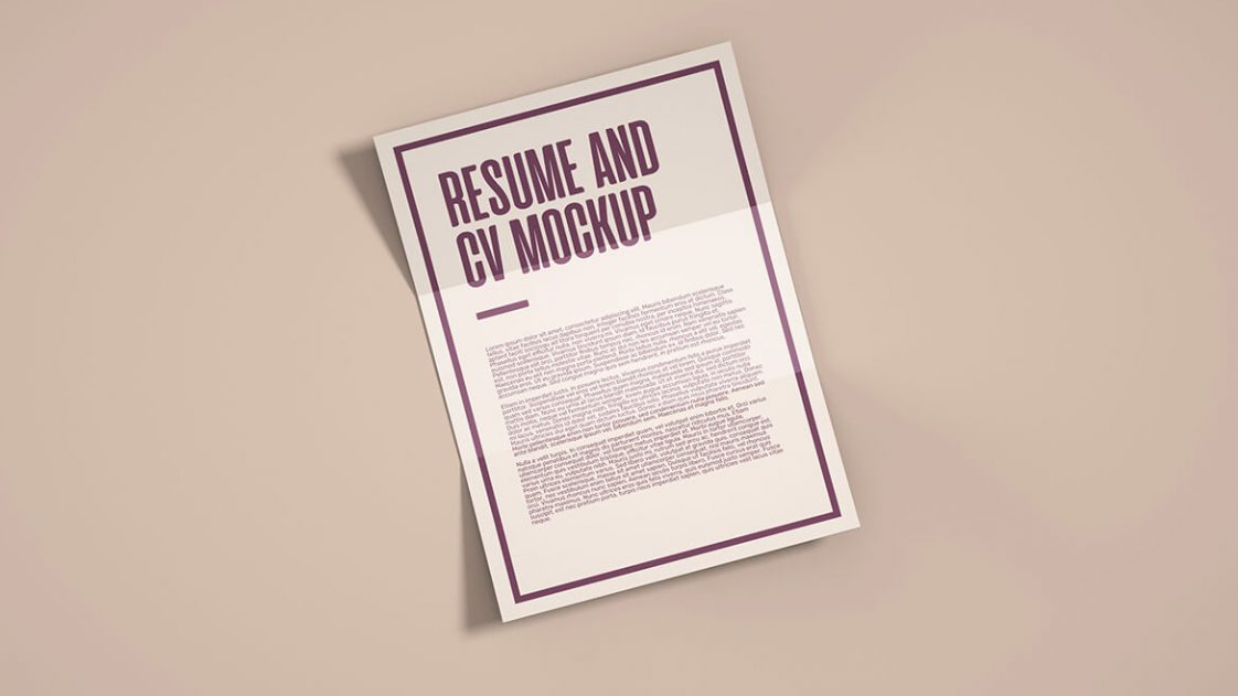 5 Free A4 Resume / CV Mockup PSD Files - PsFiles
