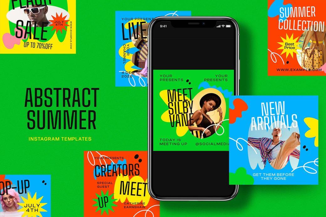 Abstract Modern Free Instagram Post Design PSD Templates - PsFiles