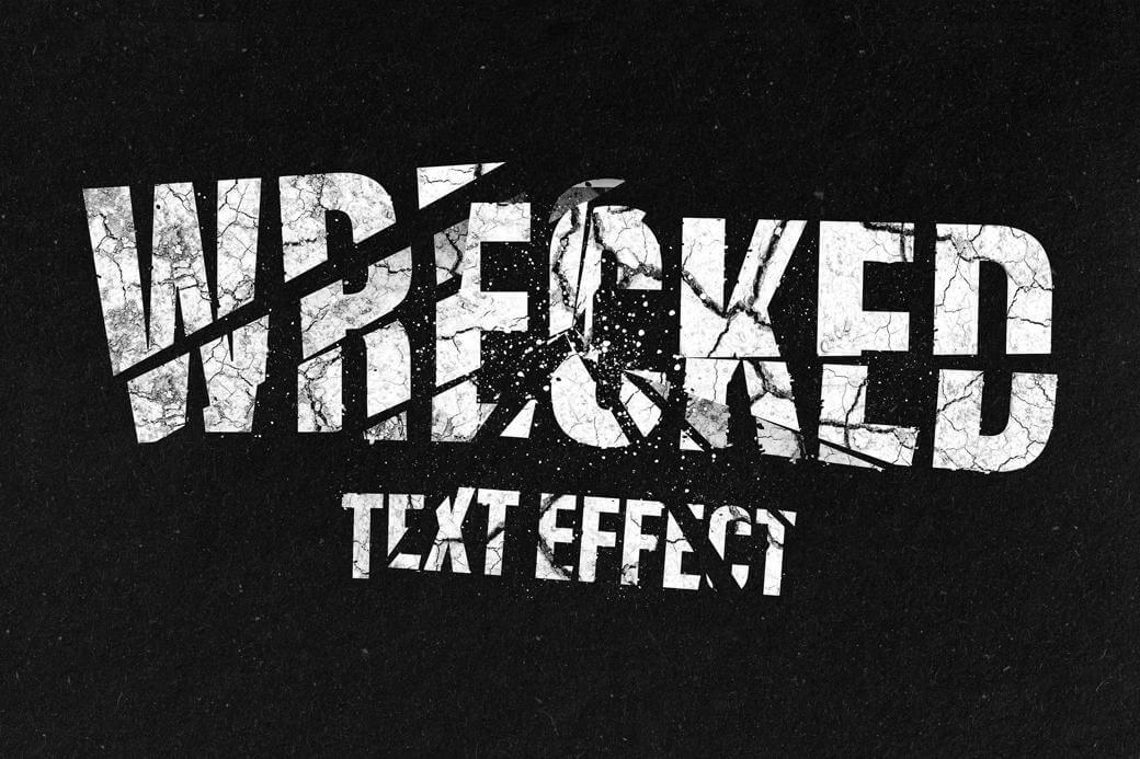 Free Broken Photoshop Text Effect PSD - PsFiles
