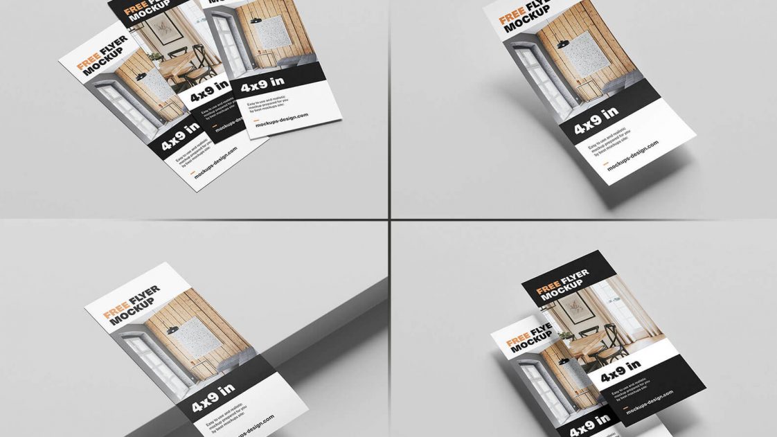 Free DL Flyer Mockup PSD Set (6 Renders) - PsFiles
