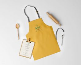 Free Restaurant Branding Apron Mockup PSD - PsFiles