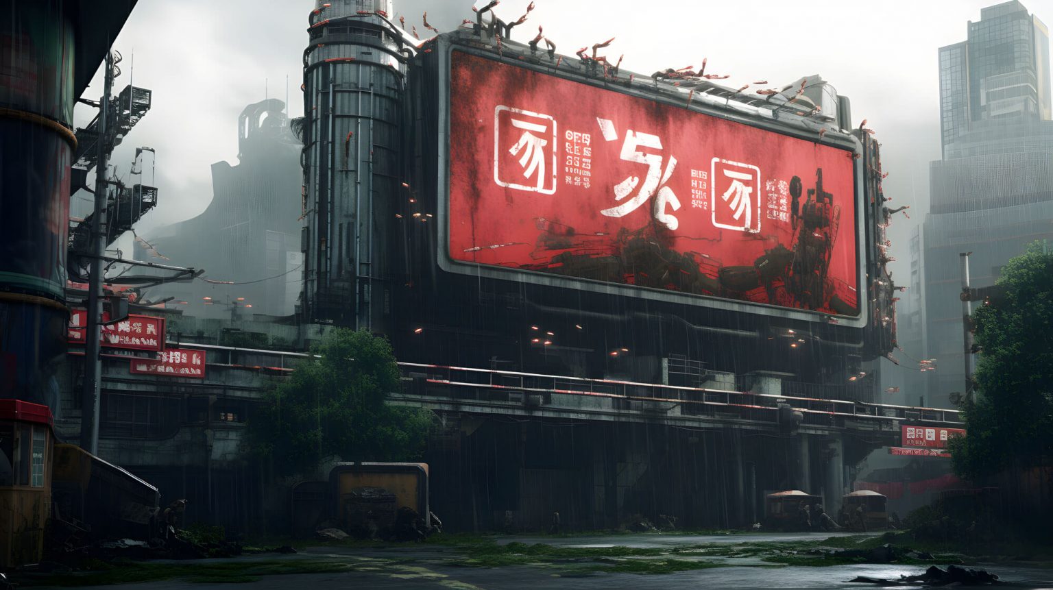 Free Apocalypse Building Billboard Sign Mockup PSD - PsFiles