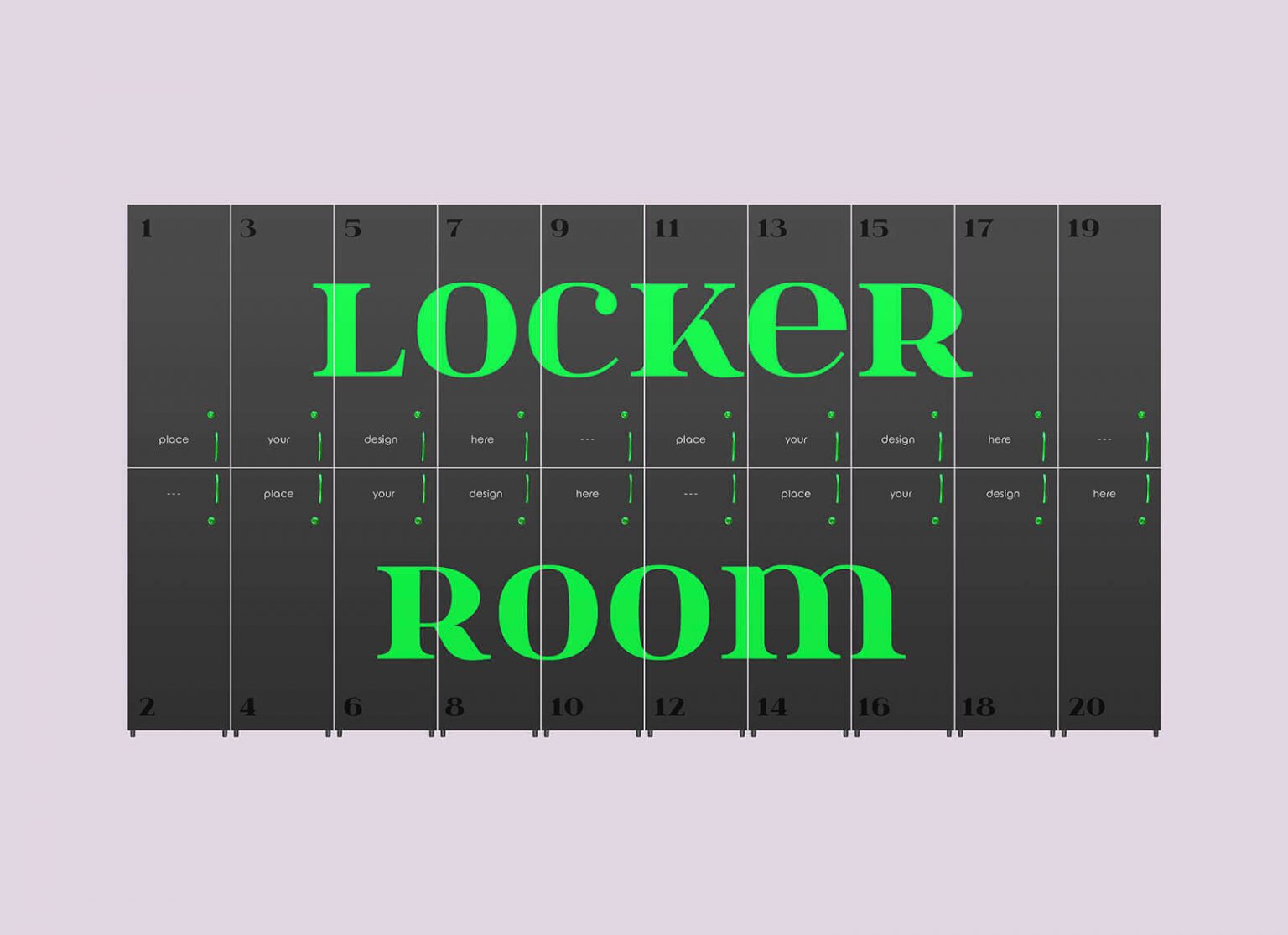 Free Locker Room Storage Cabinet Mockup PSD - PsFiles
