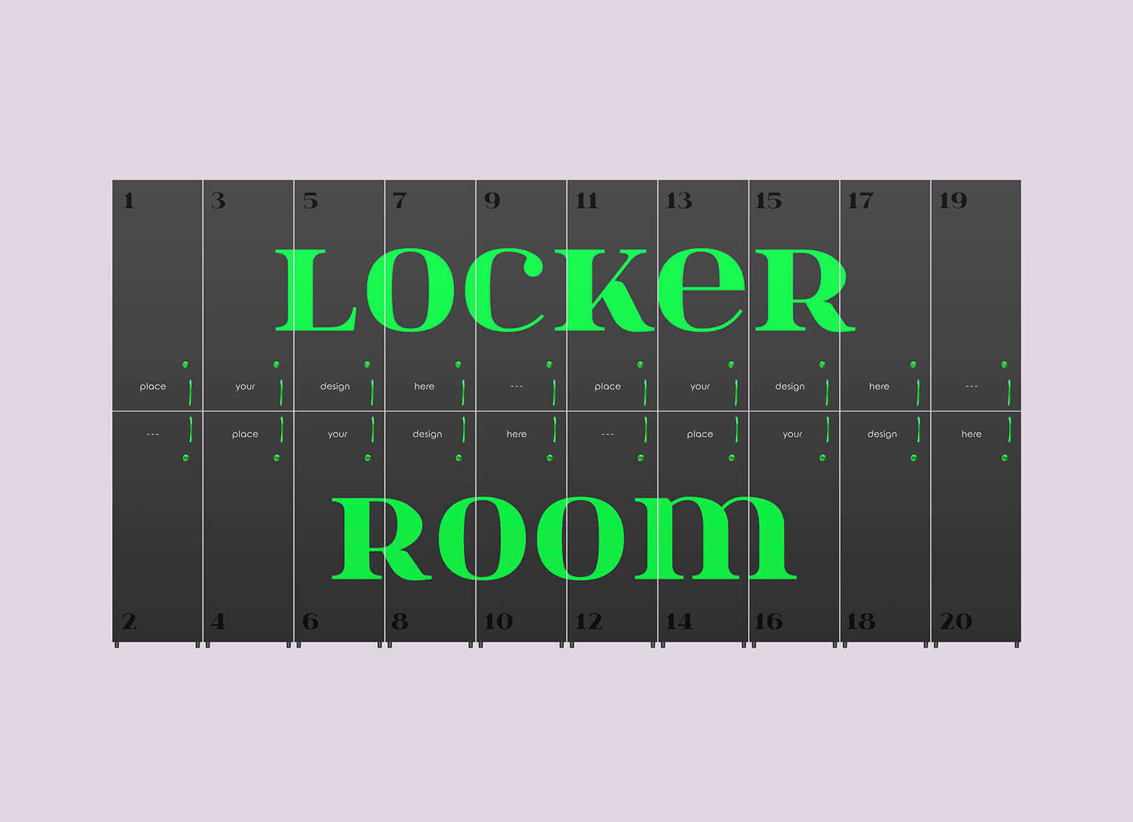 Free Locker Room Storage Cabinet Mockup PSD - PsFiles