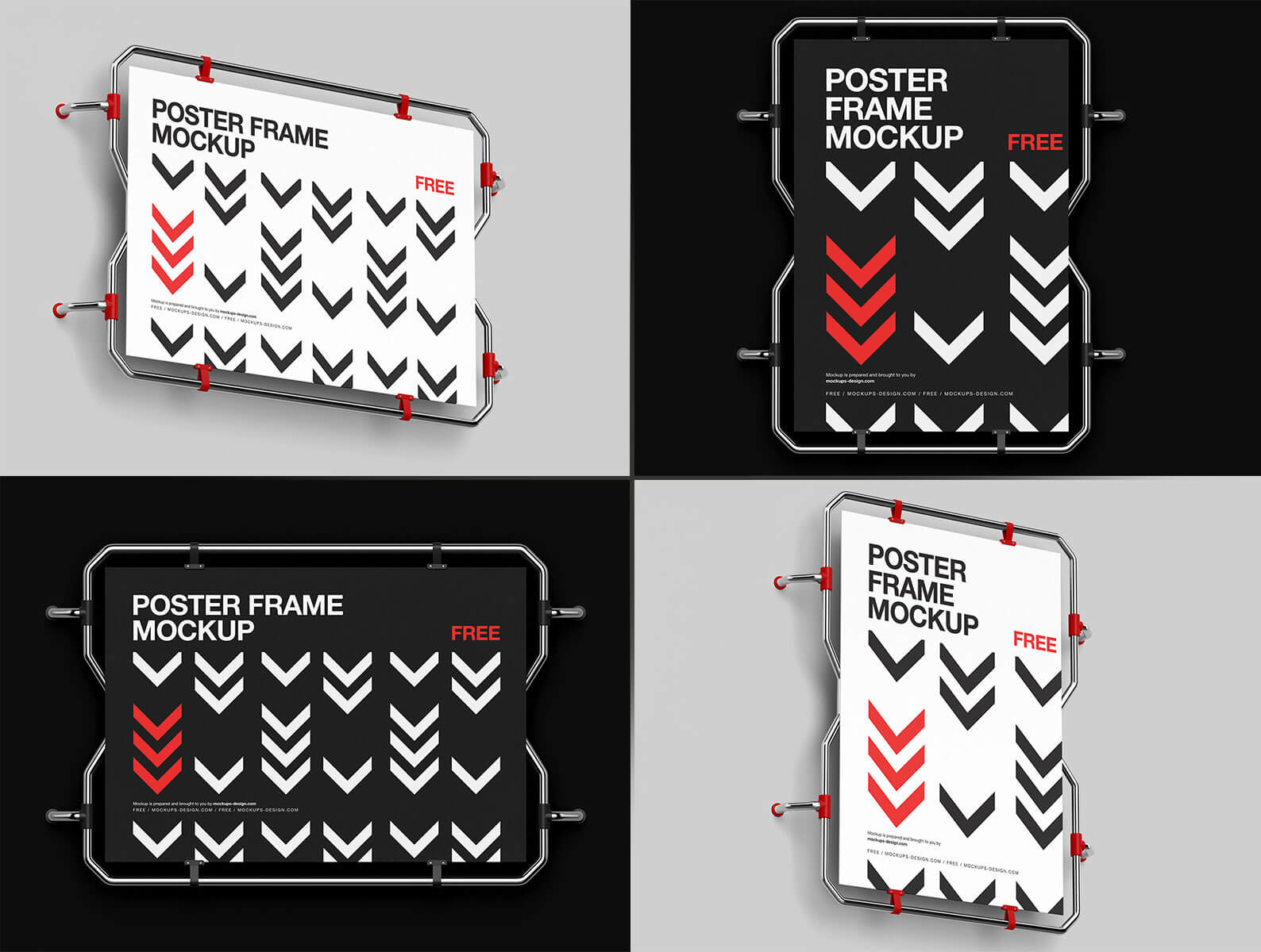 Free Modern Pipe Frame Poster Display Mockup PSD set - PsFiles