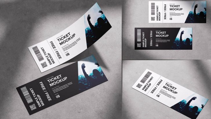 Free Customizable Ticket Mockups PSD set - PsFiles