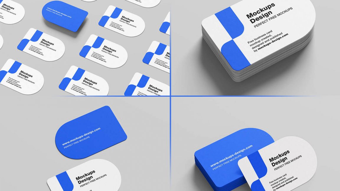 Free Rounded Business Card Mockups 6 PSD set - PsFiles