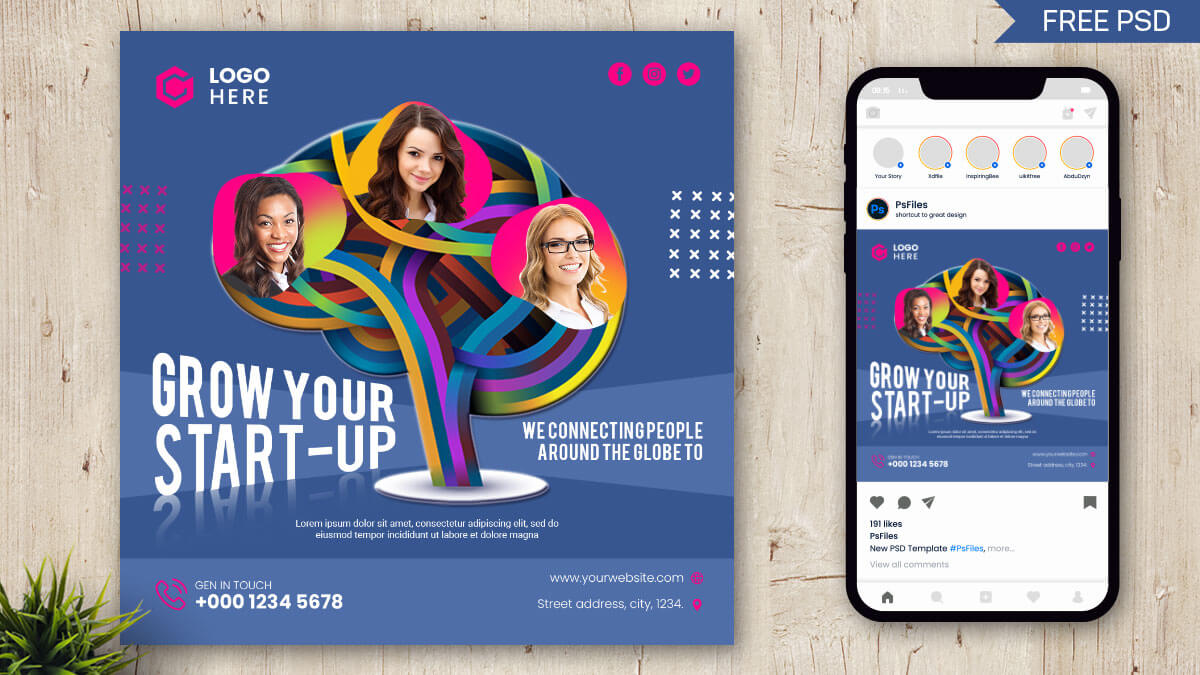 Creative Startup Agency Website Landing Page PSD Template - PsFiles