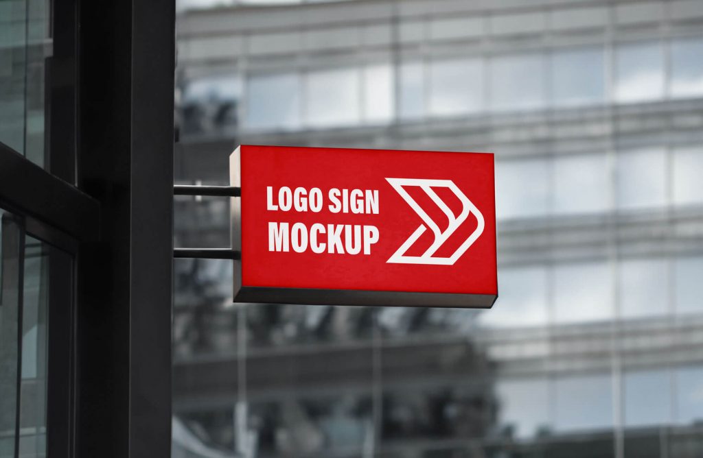 Free Stores Logo Sign Mockup PSD - PsFiles