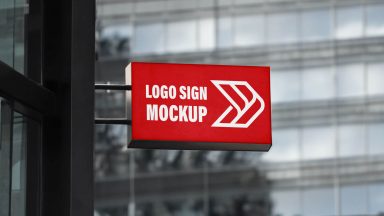 Free Realistic Store Sign Mockup - PsFiles