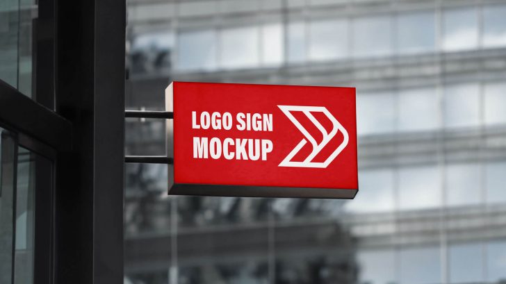 Free Realistic Store Sign Mockup - PsFiles