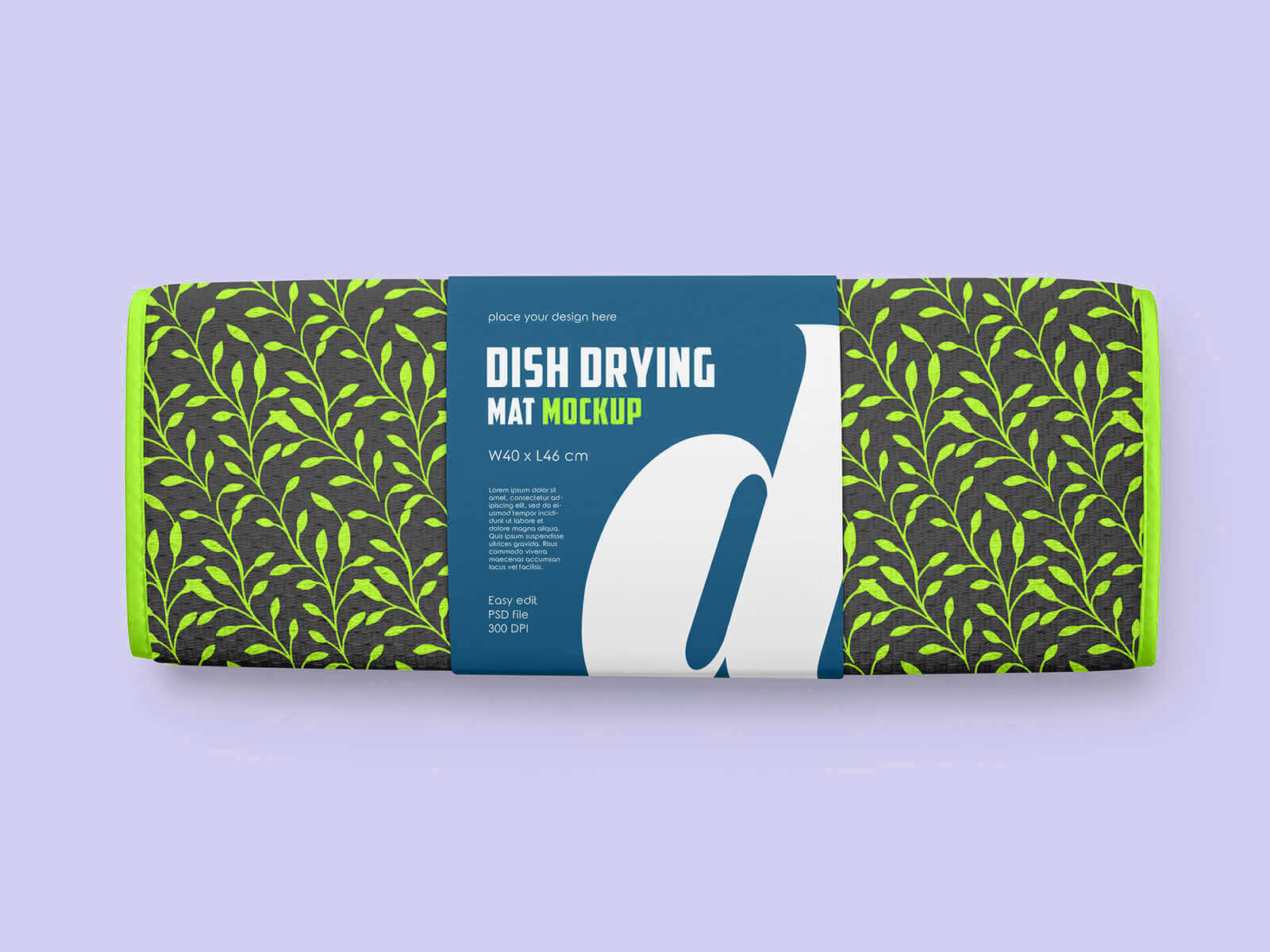 Free Kitchen Dish Drying Mat Label Mockup PSD set - PsFiles