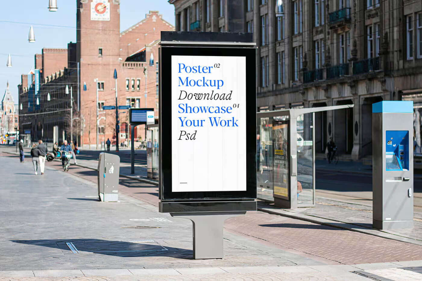 Free Street Ad Sign Digital Poster Mockup PSD - PsFiles