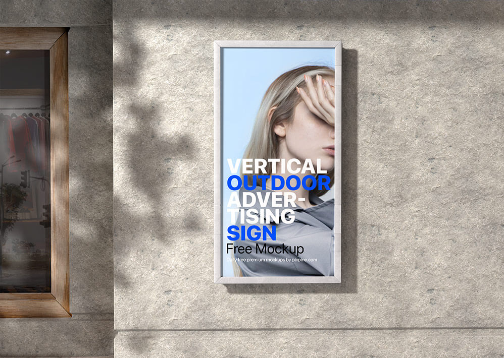 Free Vertical Outdoor Framed Advertising Sign Board Mockup PSD - PsFiles