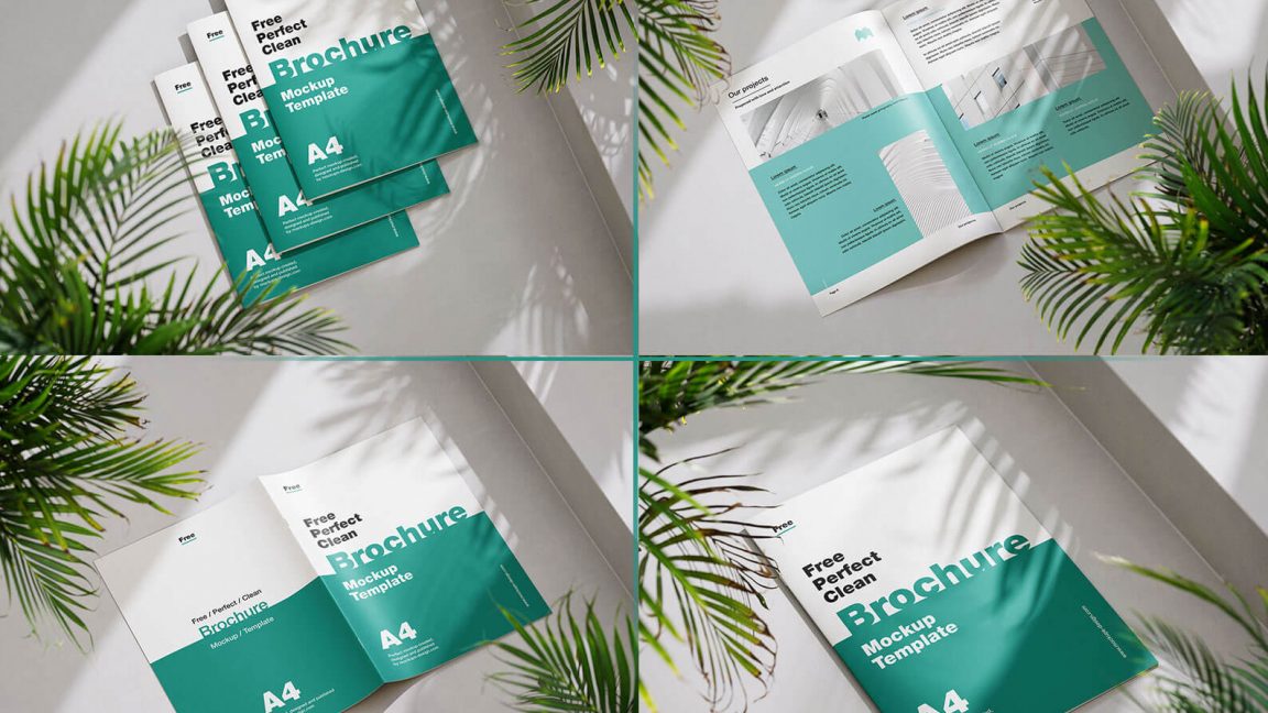 Free A4 Saddle Stitch Brochure Mockup PSD Set - PsFiles
