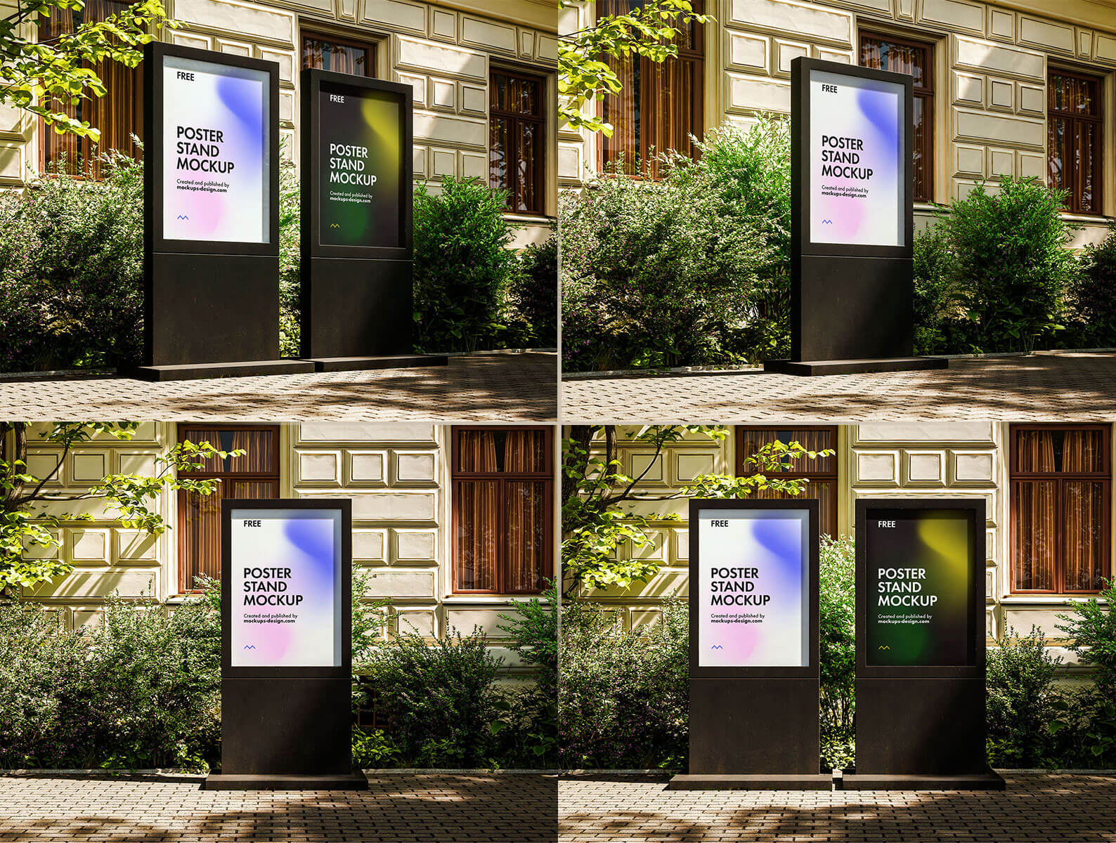 Free Black Ad Display Stand Mockups PSD set - PsFiles