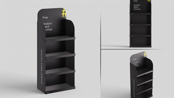 Indoor Product Rack Display Stand Free Mockup - PsFiles