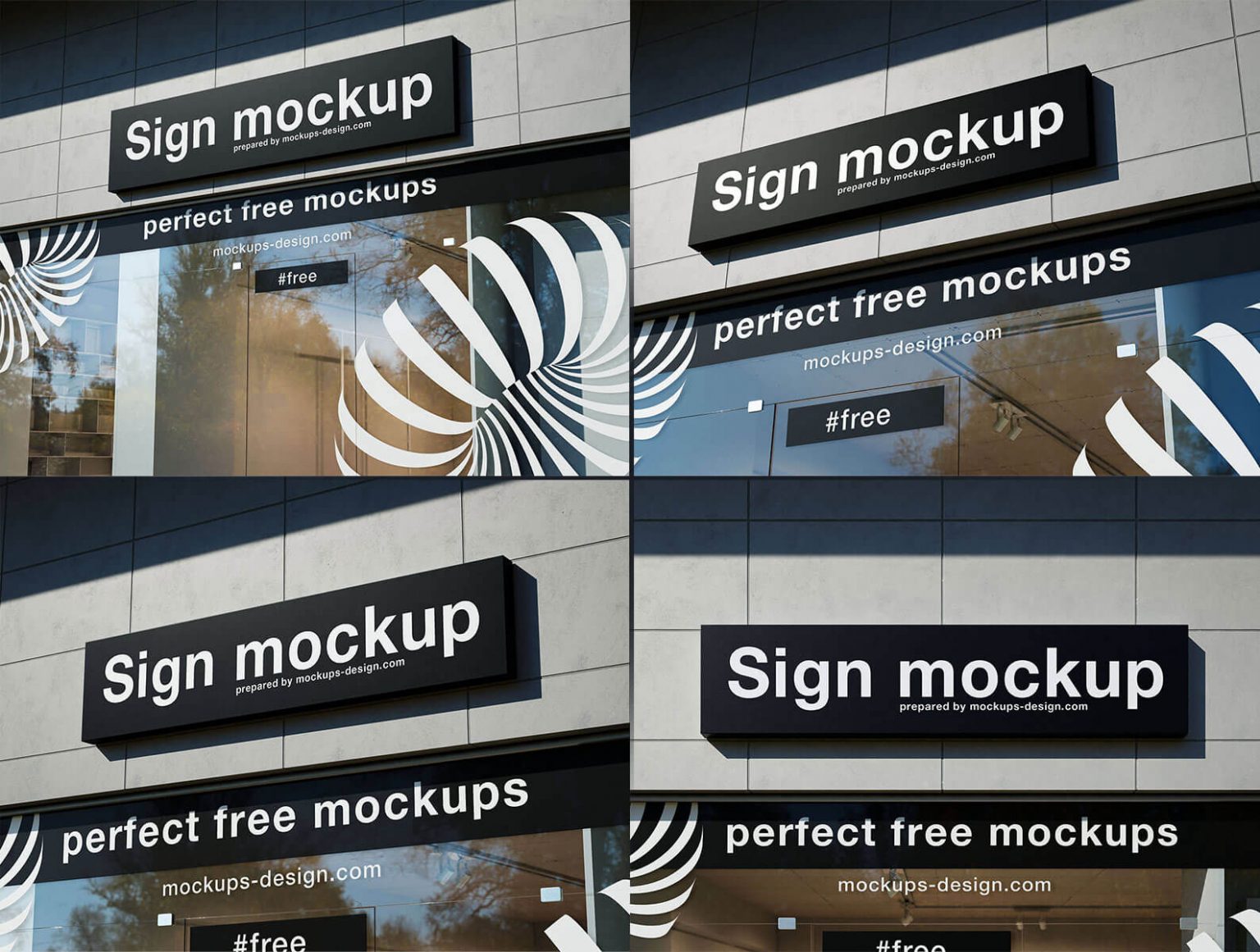 Shop Name Sign Mockup with Glass Sticker Mockup Free PSD - PsFiles