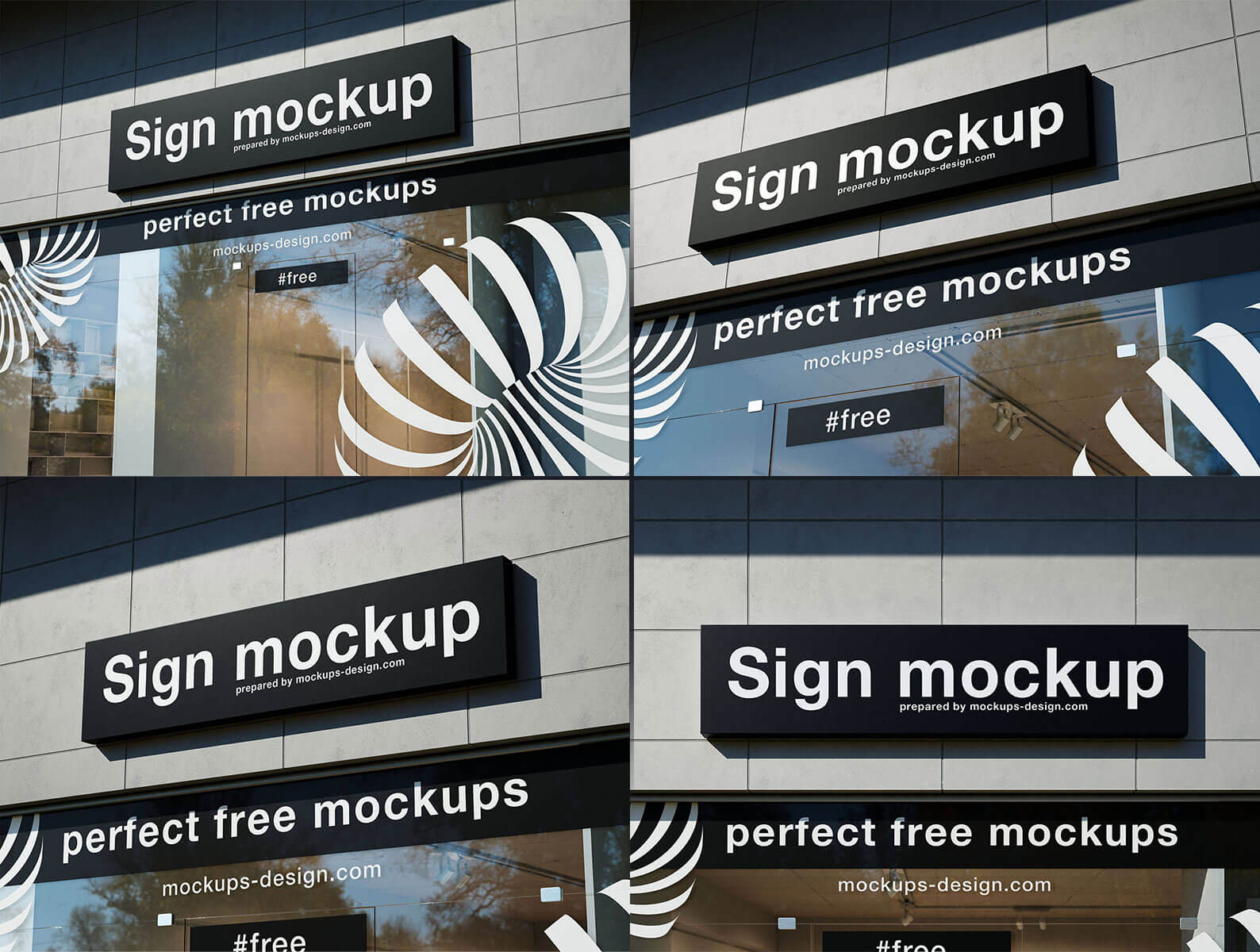 Shop Name Sign Mockup with Glass Sticker Mockup Free PSD - PsFiles