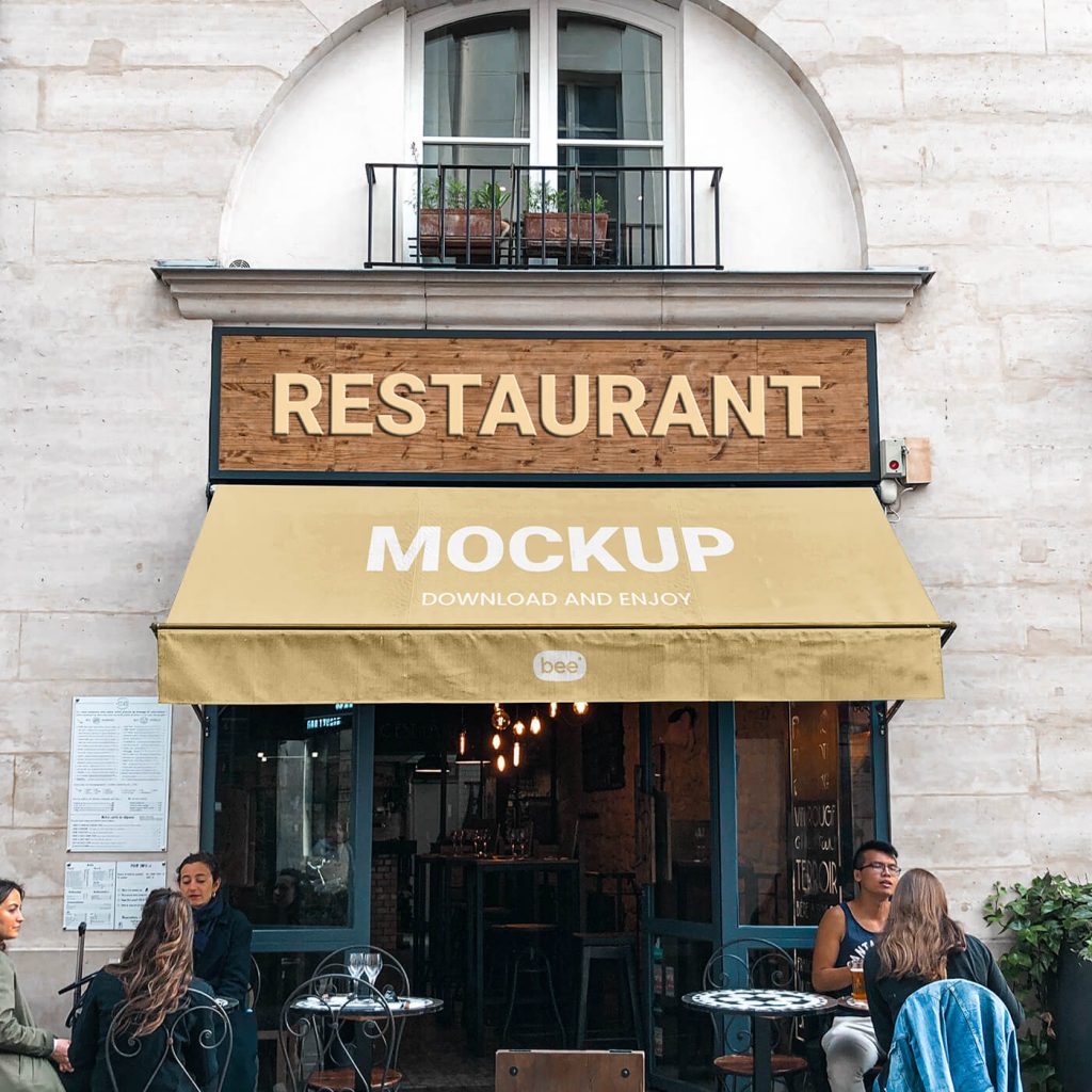 Free Restaurant Cafe Frontage Mockup PSD - PsFiles