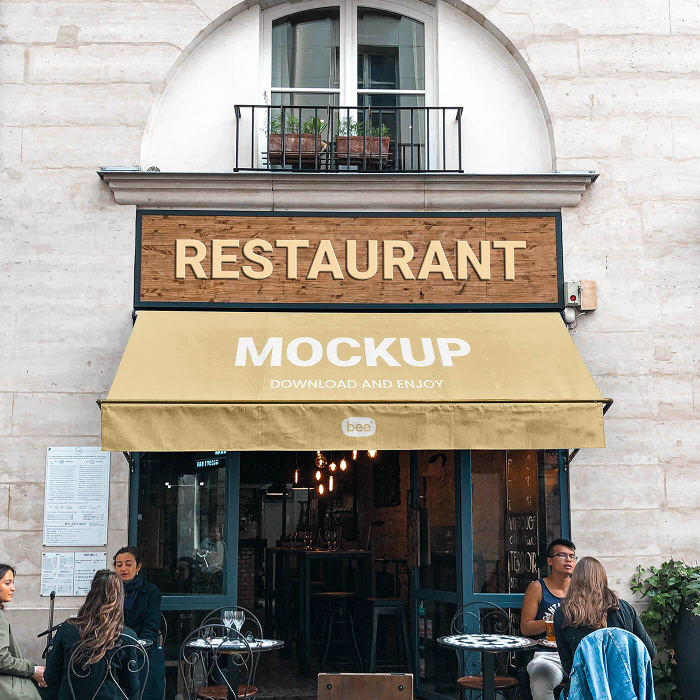 Free Restaurant Cafe Frontage Mockup PSD - PsFiles