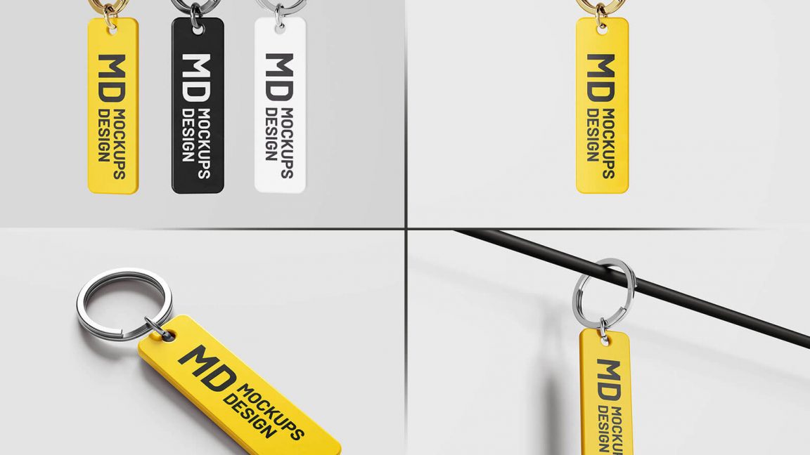 Free Round Keychain Logo Mockup PSD - PsFiles