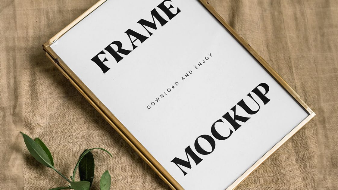 Free Gold Photo Frame Mockup PSD - PsFiles