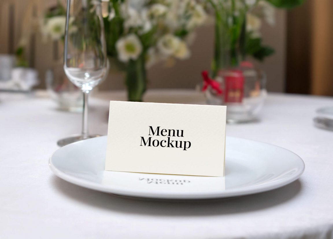 Free Table Menu Card Mockup PSD - PsFiles