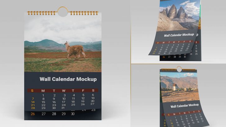 Free Free Wall Calendar Mockup PSD - PsFiles