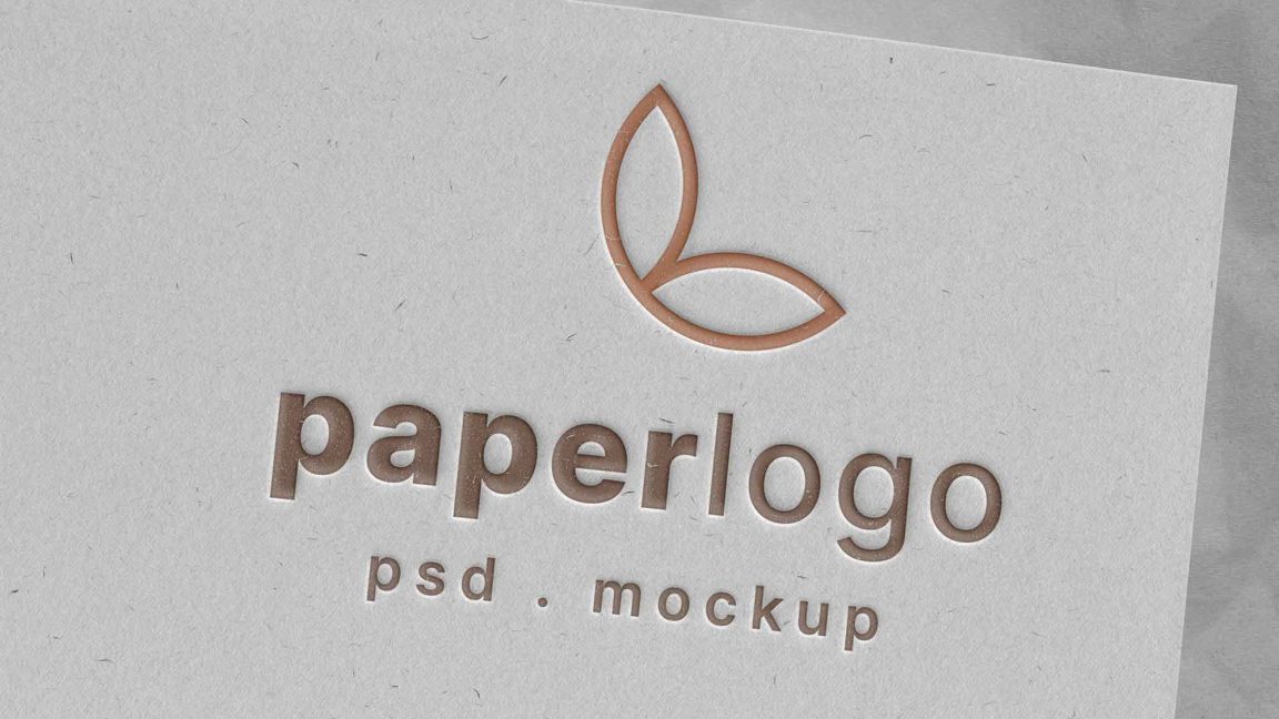 Free White Paper Colorful Logo Mockup PSD - PsFiles
