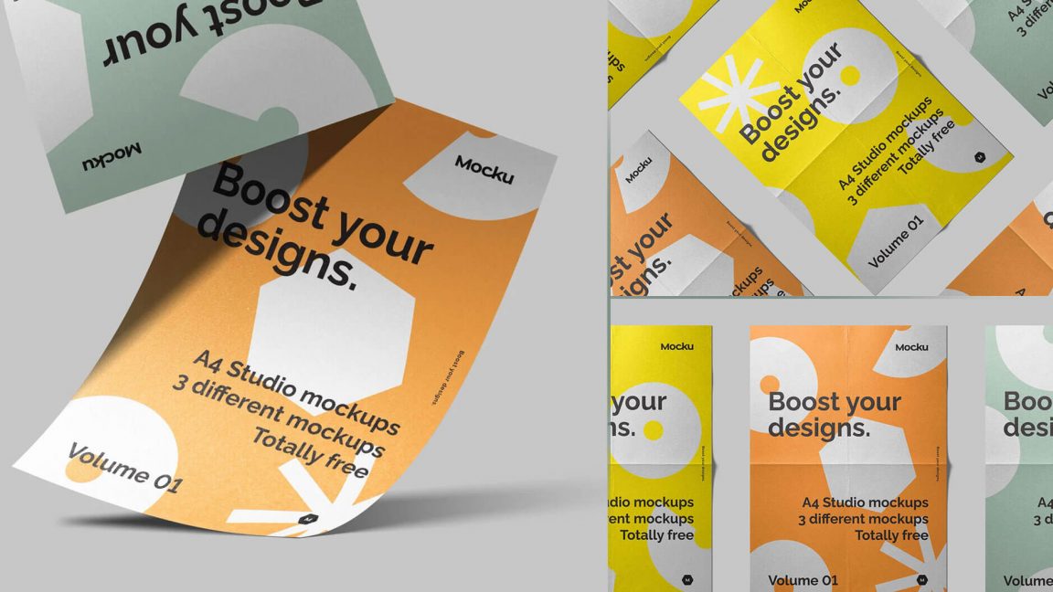 Free Floating Square Flyer Mockup PSD - PsFiles